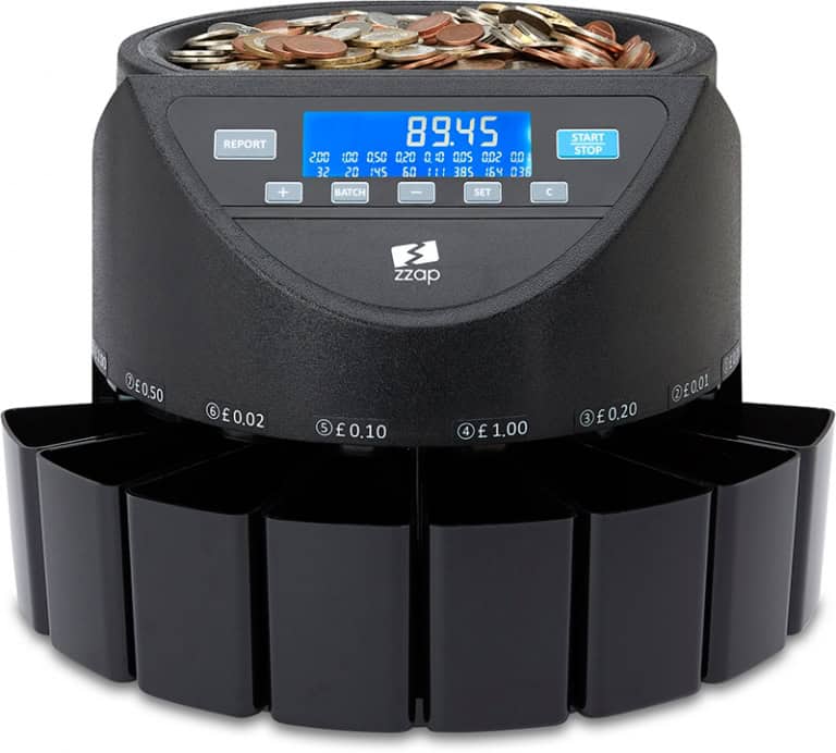 ZZap CS20+ Coin Counter & Sorter | Extra Large LCD Display | ZZap